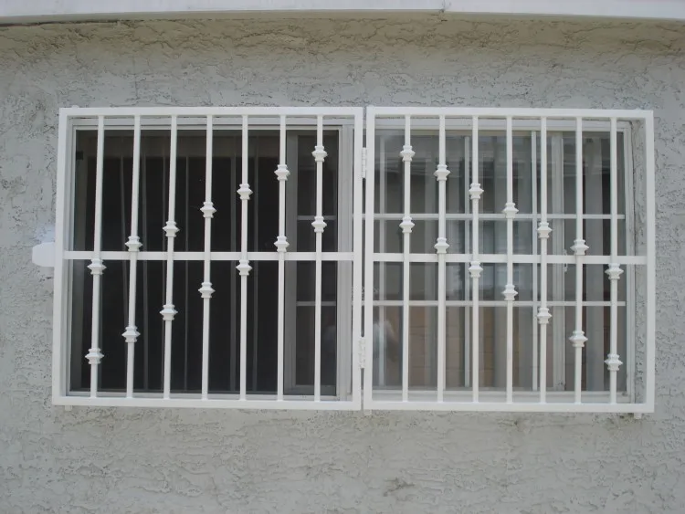 Steel Frame Material and Fixed Open Style Wrought Iron Window Grill Designs
