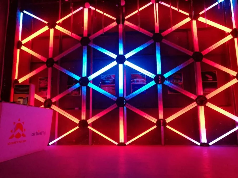 Kinetic LED Tubes - Pixel Triangle Lighting Solutions