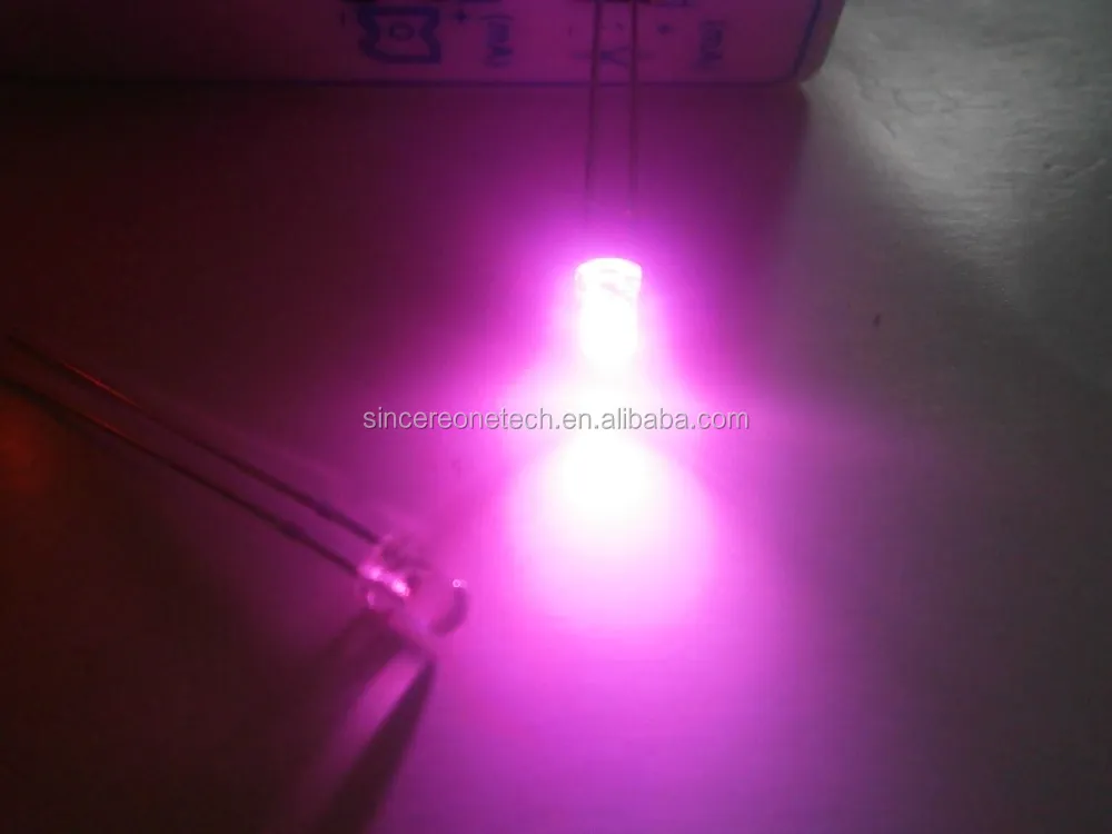 Led diode 3 MM round led in diode pink color water clear lenses 2000 ...