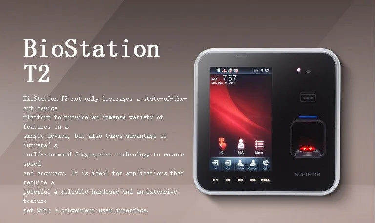 Suprema Fingerprint Access Control Biostation T2 With Payroll System ...