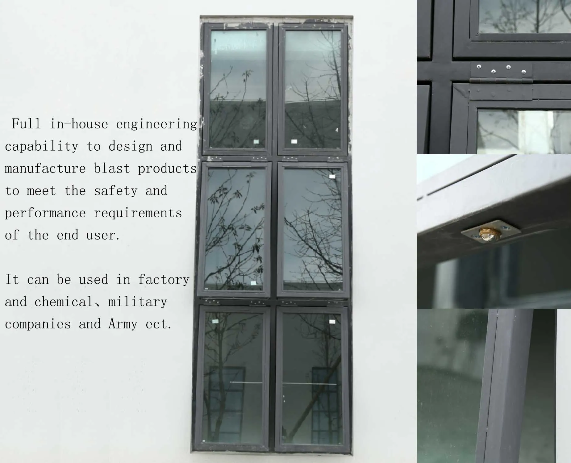 Industrial Blast Resistant Explosion Proof Glass Windows