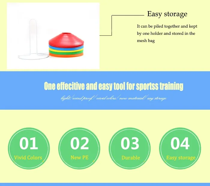 Soccer Training Mark Cone Set With Iron Holder And Mesh Bag - Buy ...