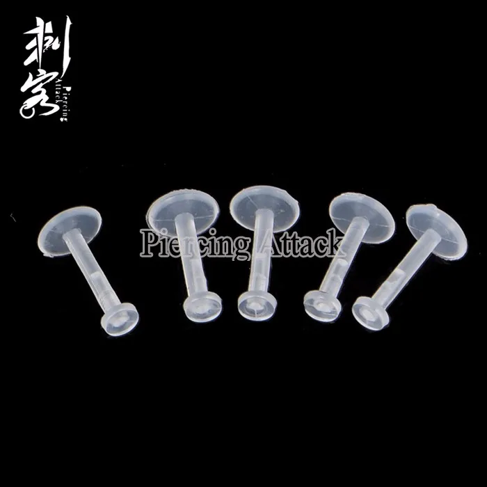 Body Piercing Clear Bio Flexible Retainer Push Fit Lip Piercing Labret ...