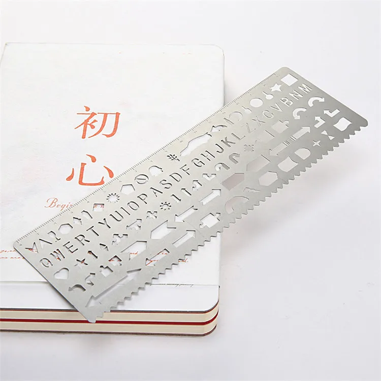 Custom Multifunctional Stainless Steel Bookmark Ruler Scale Journal ...