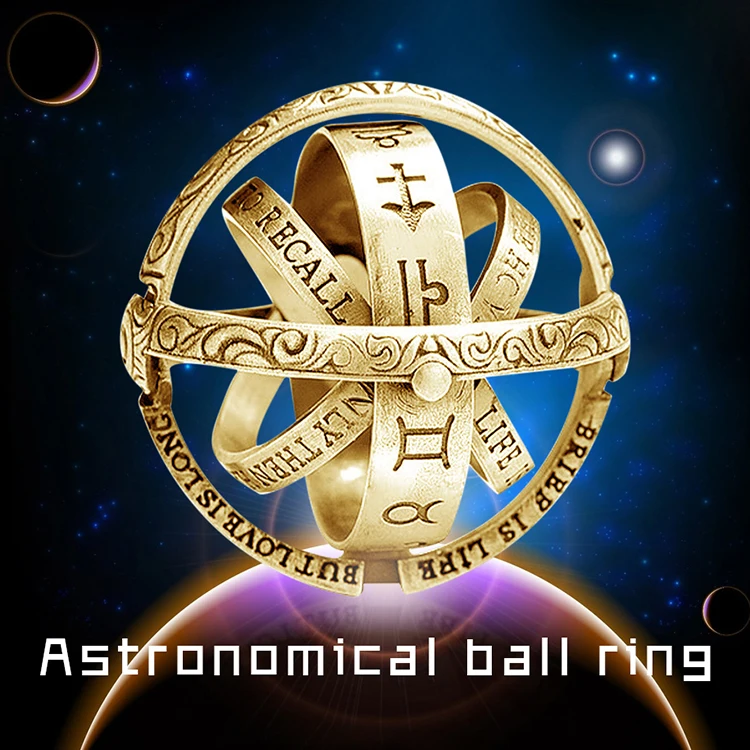 Cosmic Silver Finger Stainless Steel Gold Plated Rings