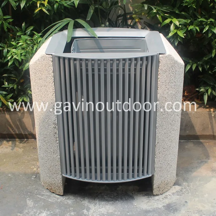 Outdoor Aluminium Garbage Bin Garbage Trash Bin/cement Stone Garbage ...