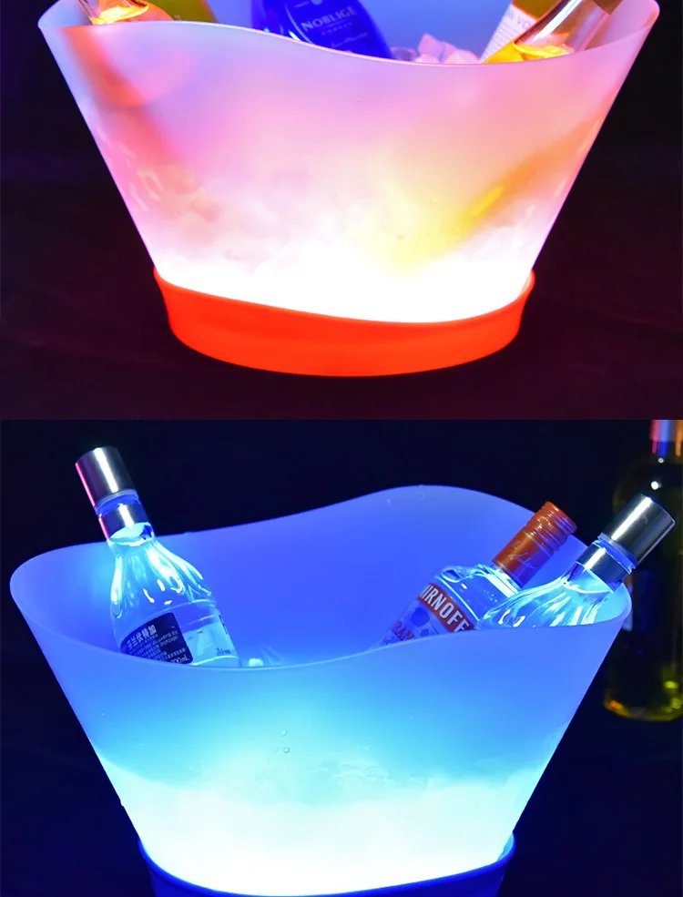Rgb Rechargeable Led Light Up Plastic Ice Bucket Top Quality 12liter ...