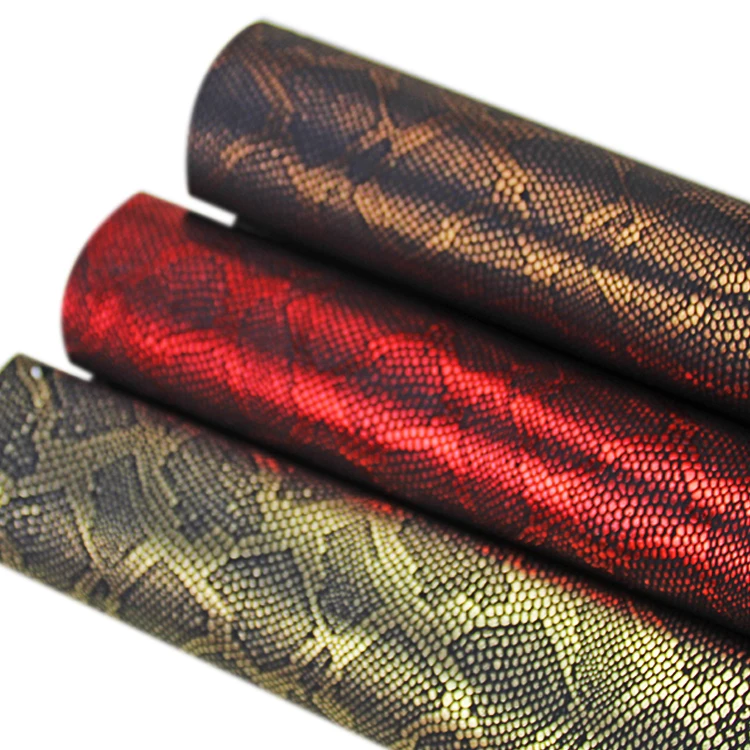 New Design Foil Metal Snake Skin Pattern Pu Leather For Bags High Heels ...