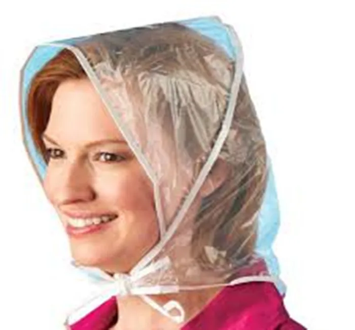 Clear Pe 0.04mm Disposable Rain Bonnet - Buy Pe Rain Bonnet,Plastic ...
