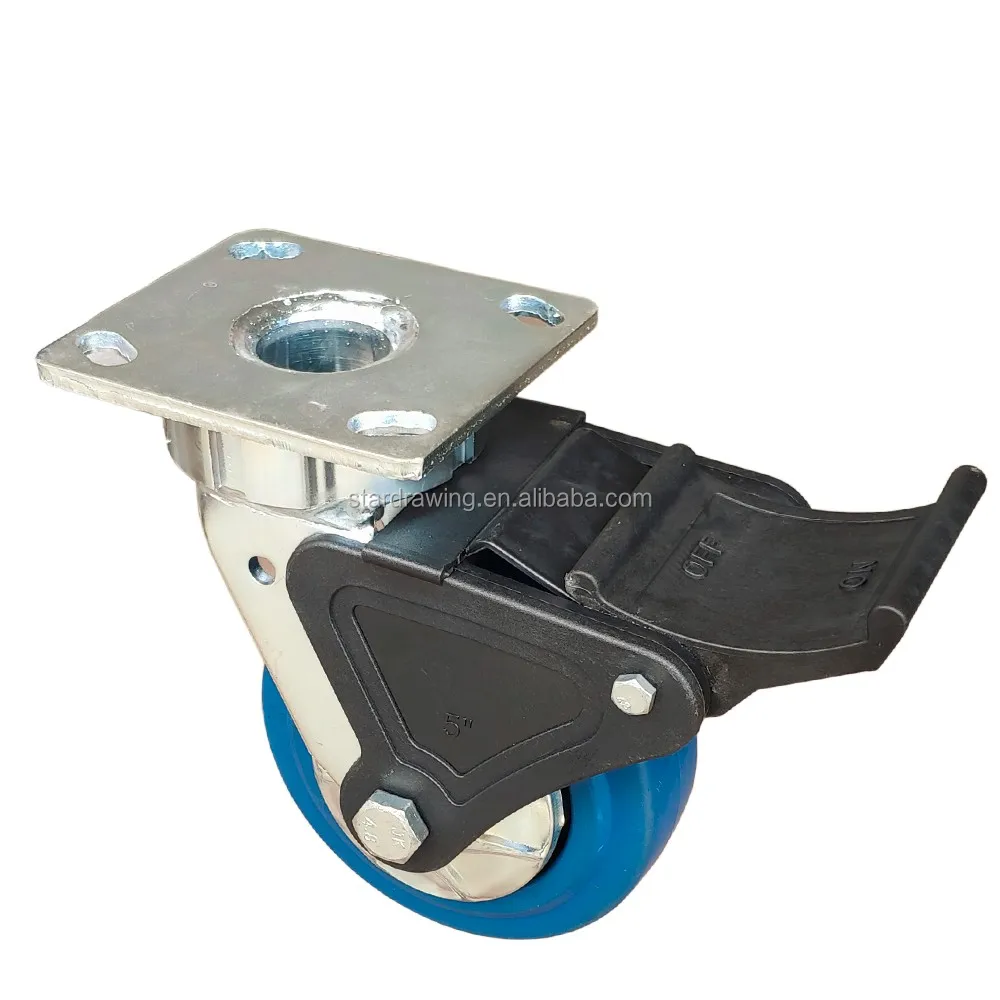 SS Kingpinless Rubber Caster Wheel with Dust Cover 4 5 6 8 Inch ...