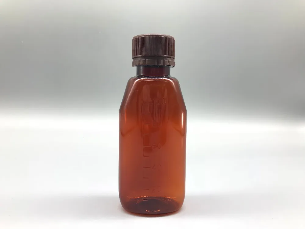 Without Scale Pharmaceutical 4oz 125ml Pet Plastic Amber Brown Syrup ...