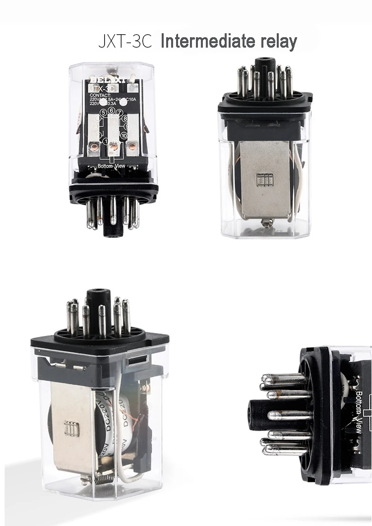 Intermediate Relay 220v Ac Jtx-3c Relay 8 Pin,11 Pin Round 24v Small Interposing Relay - Buy ...