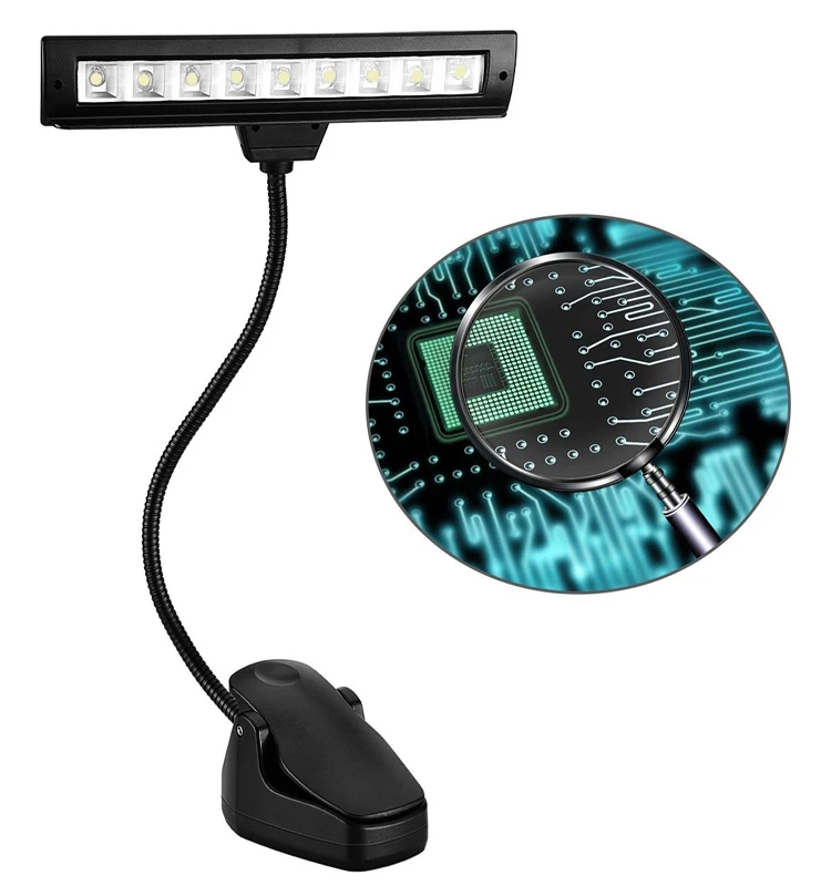 Music Stand 9 LED Light Clip on Keyboard Piano Lamp