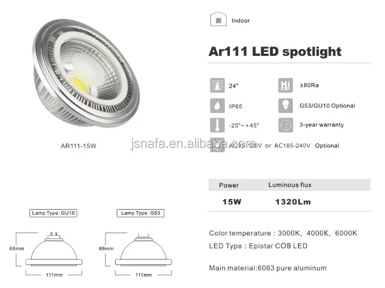 Hot Selling Ar111 Led Dimmable G53 Gu10 12 Volt,Led Spotlight,9w Ar111 ...