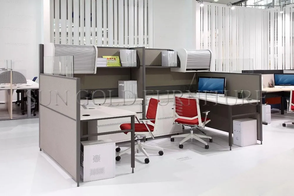 Modular Office Workstation Desk Furniture Workstation Cubicle For 2 ...