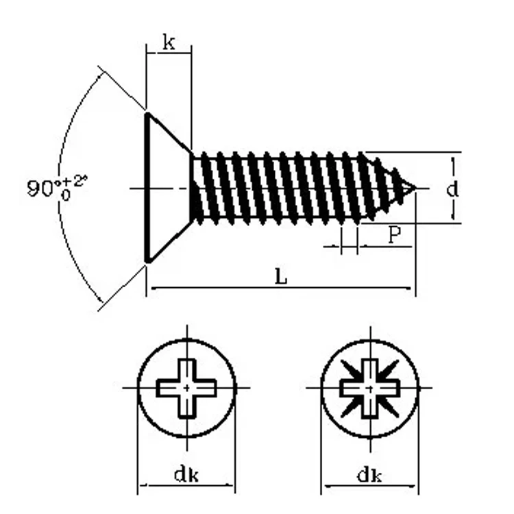 Stainless Steel Countersunk Tapping Screw, Stainless Steel Flat Head ...