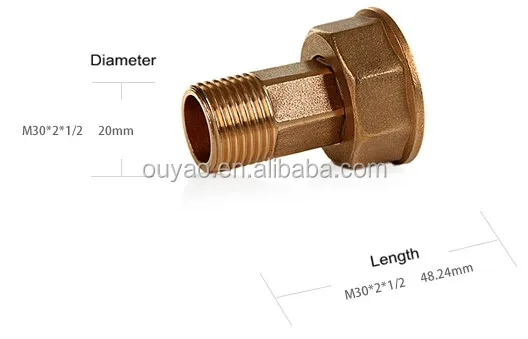 Brass Connector 1/2'' Gas Connector Brass Pipe Fitting Brass Female Gas ...