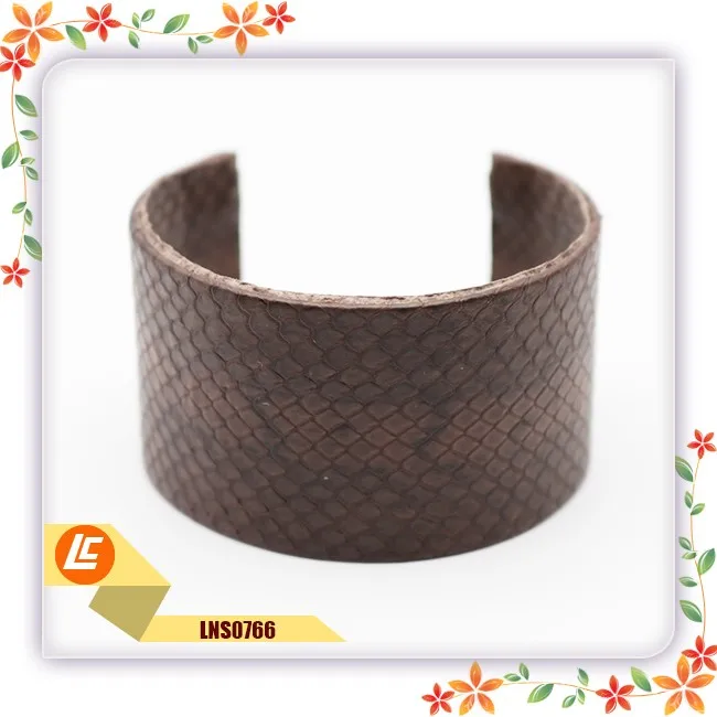Real Snake Skin Leather Womens Cuff Bracelets Charming Design - Buy ...