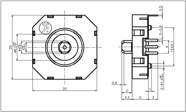 Fjp08k Series 2d Flat Plane B103 Joystick Rotary Potentiometer Joystick ...