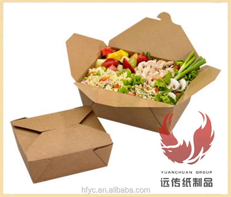 Fast Food Pasta Salad Noodle Box Disposable Take Away Paper Packaging ...