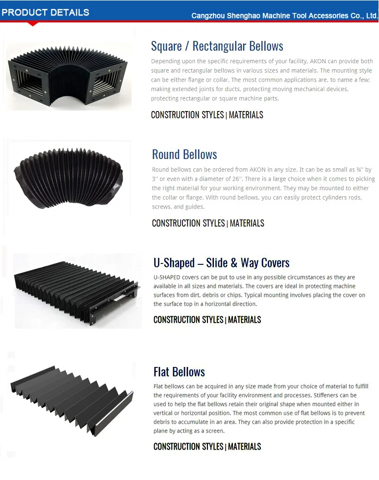 Flat Type Flexible Accordion Bellows Cover for 3D Print Machine