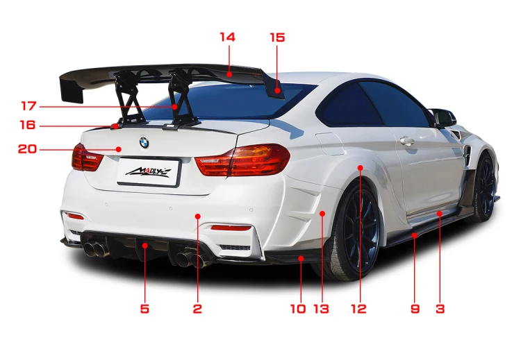 2014-2016 F32/F33 4 Series M4 MLV Style Body Kit for BMW