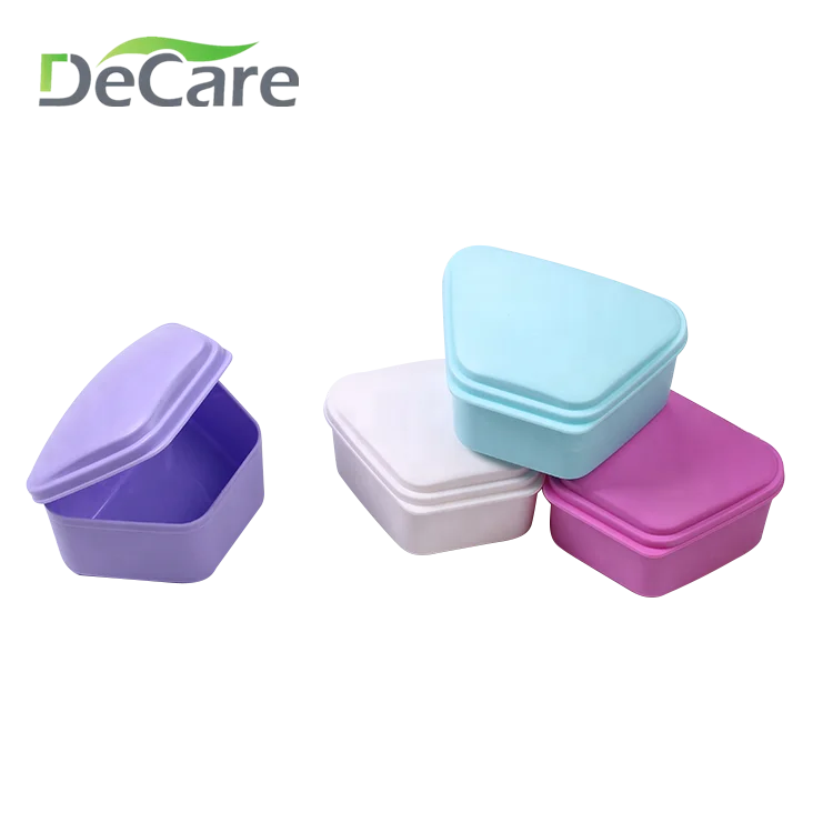 Plastic Dental False Teeth Storage With Basket Denture Bath Box Case ...