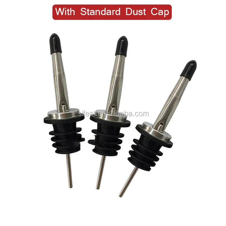 Stainless Steel Liquor Spirit Pourer Free Flow Bottle Pour Spout ...