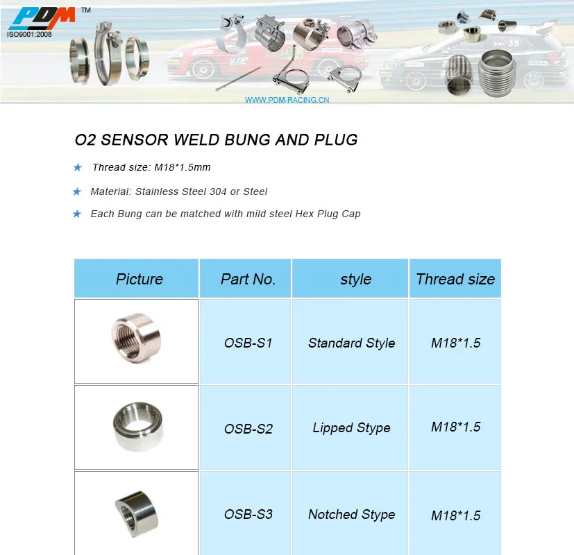 O2 Weld Sensor Bung With Plug - Buy Weld Oxygen Sensor Bung weld Oxygen ...