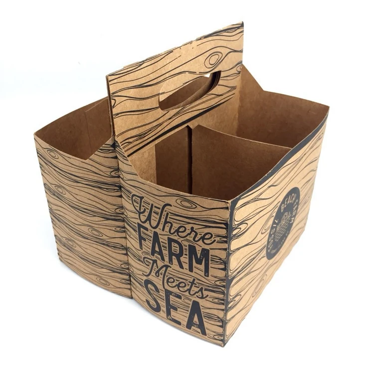 Custom Printed Cardboard 4 Pack Bottle Carrier For Beer/wine/coffee ...