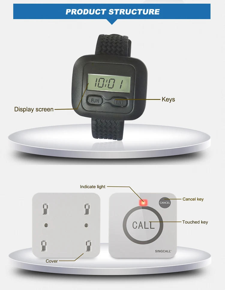 Singcall Vibrating Wrist Watch Pager Patient Call Bell System - Buy ...