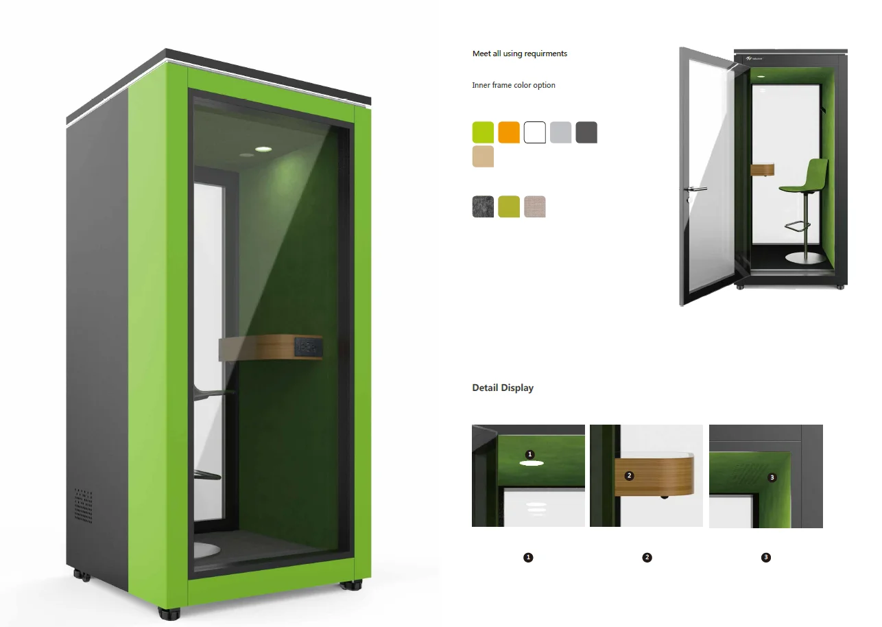 High End Modern Customized Office Private Soundproof Metal Call Box ...