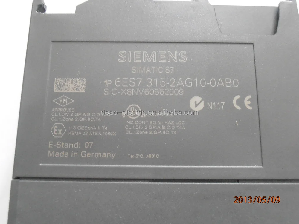 Siemens S7-300 Cpu 315-2dp Cpu With Mpi Interface 6es7315-2ag10-0ab0 ...