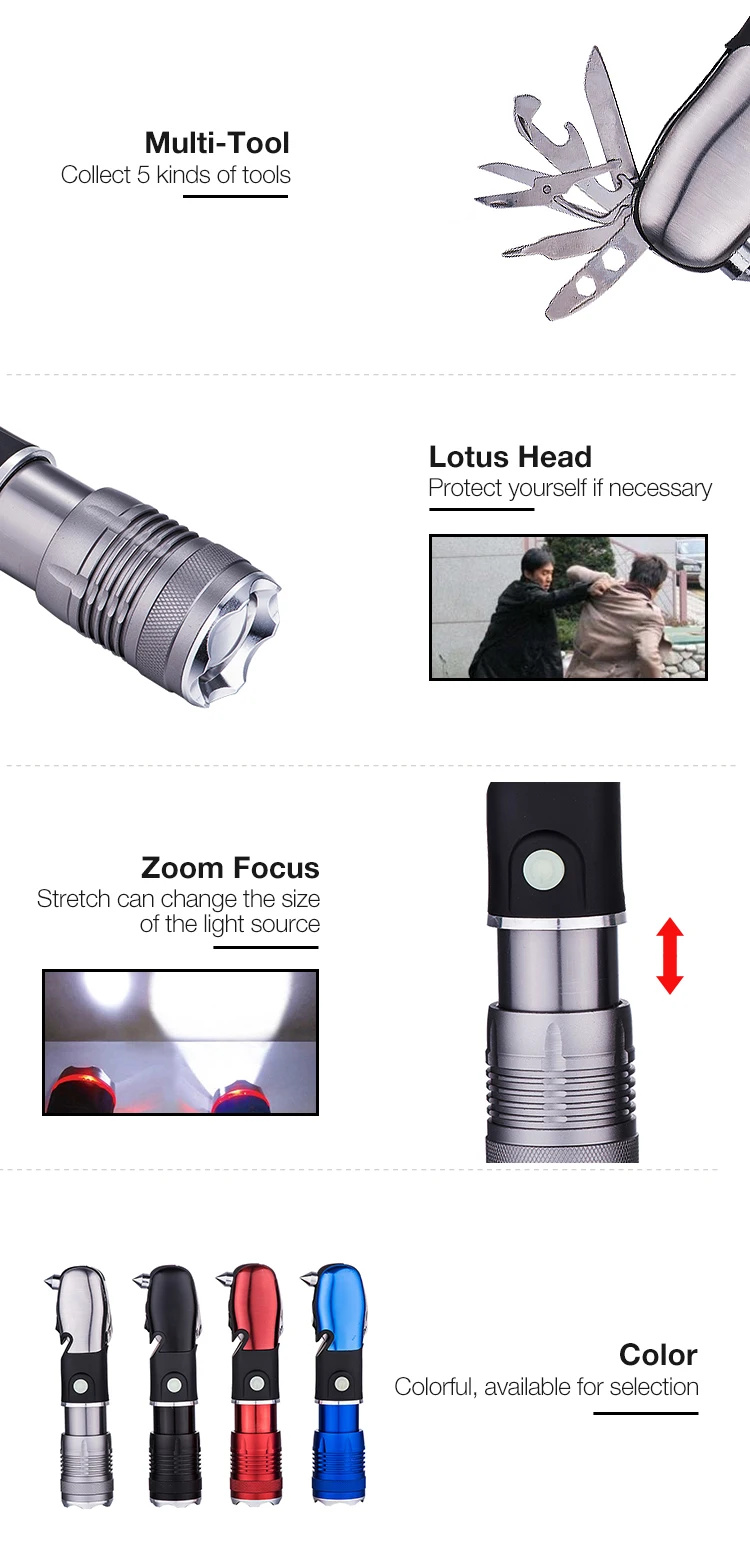 Multi-function Powerful Aluminium Car Torch Light Kit Set Best High ...