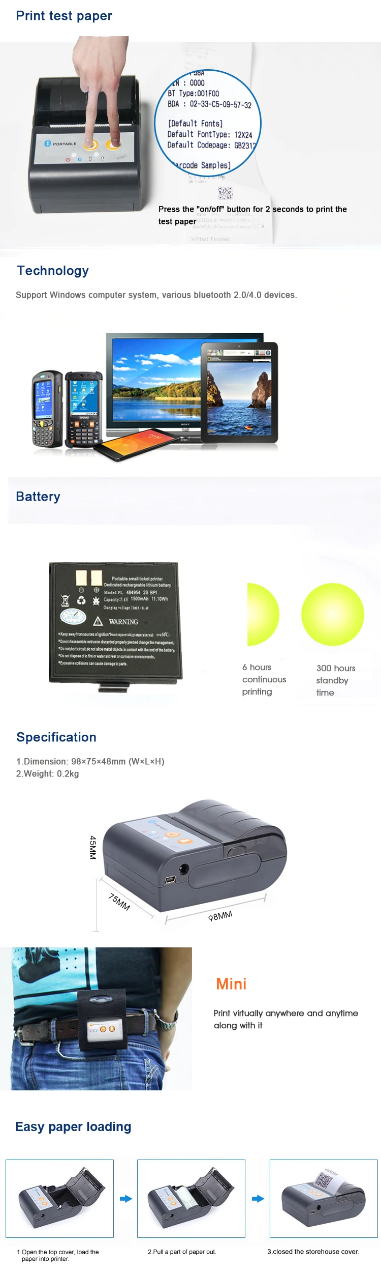 Lottery Ticket Printing Machine Small Thermal Bluetooth Printer - Buy ...