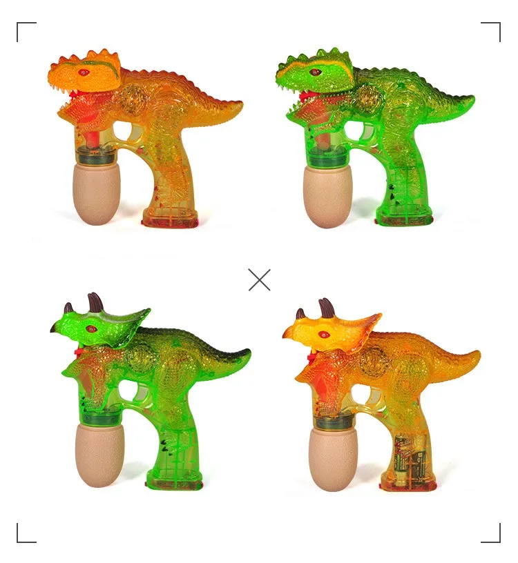 T Rex Bubble Gun - Dinosaur Fun with LED Lights & Soap Bubbles