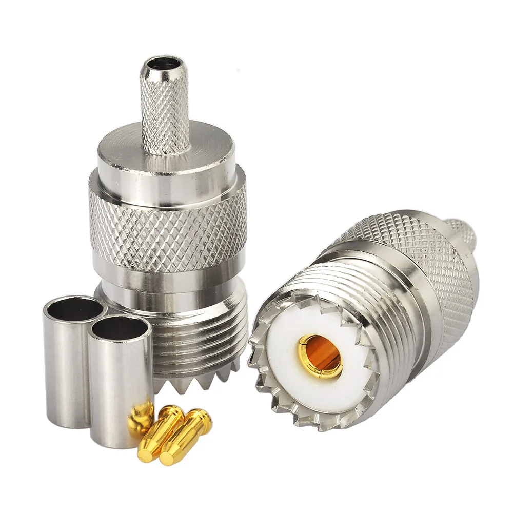 Rf Coaxial So-239 So239 Uhf Female Crimp Jack Connector For Rg58 Lmr195 ...