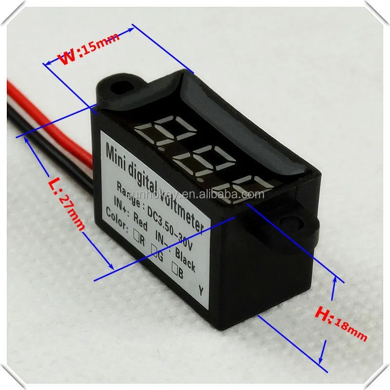 Nuovo 0,28 pollice impermeabile micro voltmetro! 3.50-30.0v due- linea ...