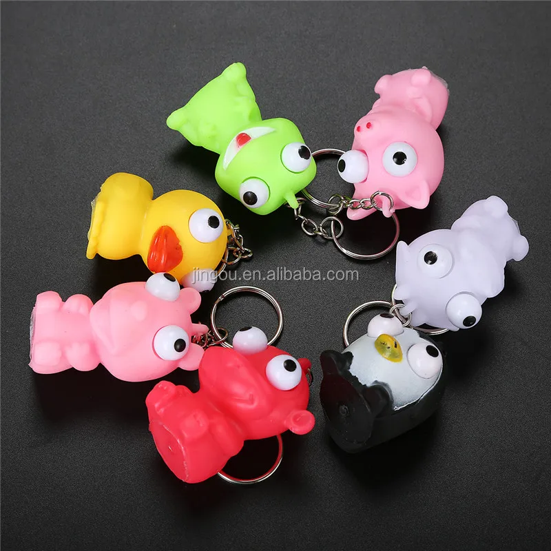 Novelty Pop Eye Keychains - Fun Squeeze Toys for All Ages