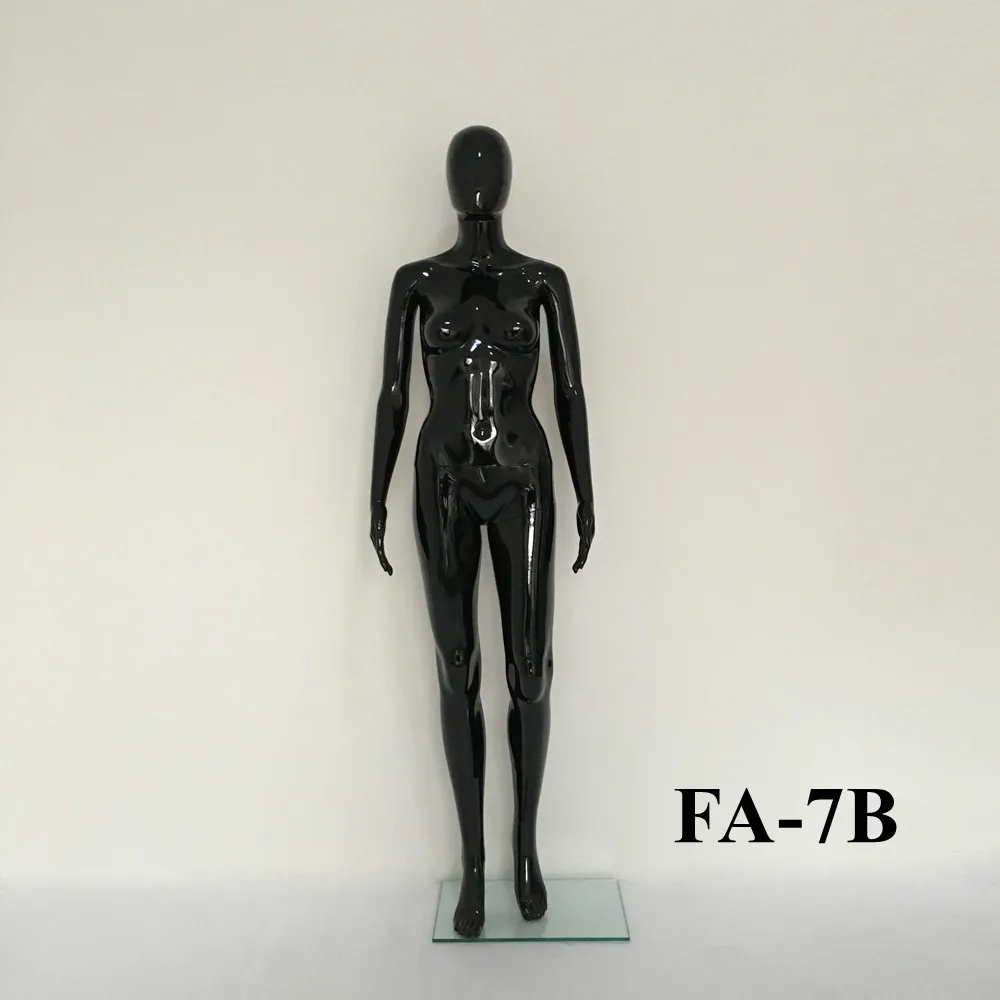 Plastic Material Abstract Head Full Body Mannequins Black Shining ...