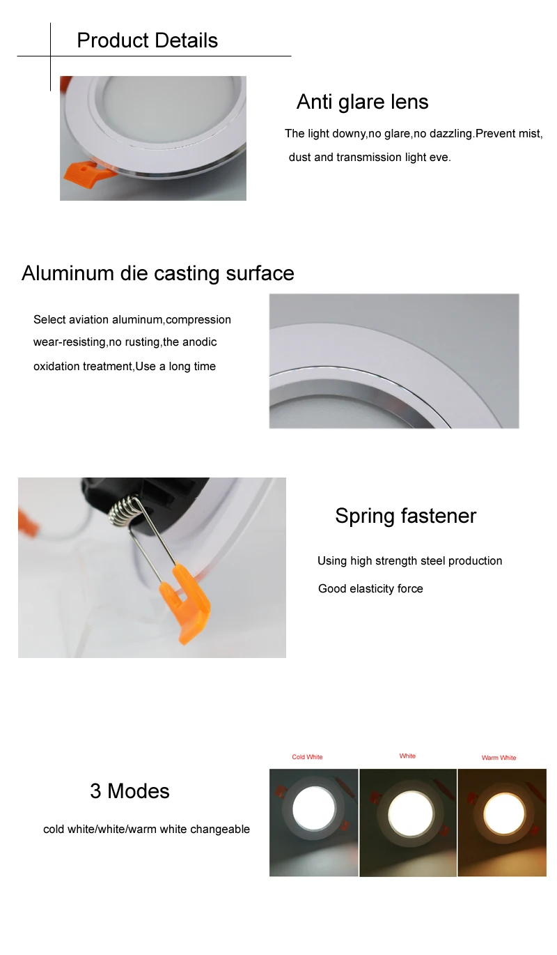3 Color Change Downlight - 7 Watt SMD Downlight by Greenwalker