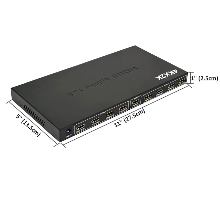 1x8 HDMI Splitter - Full Ultra HD 4K/2K and 3D Resolutions