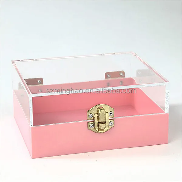 Clear Plastic Lockable Storage Box / Clear Small Acrylic Display Box ...