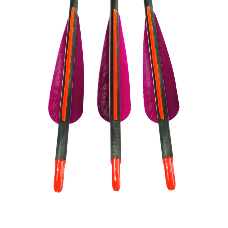 Shooting Hunting Archery Feather Arrow Fletch 3''turkey Feather Carbon ...