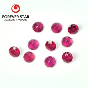 2017 Wholesale Round Shape Ruby Stone Natural Glass Filled Red Ruby ...