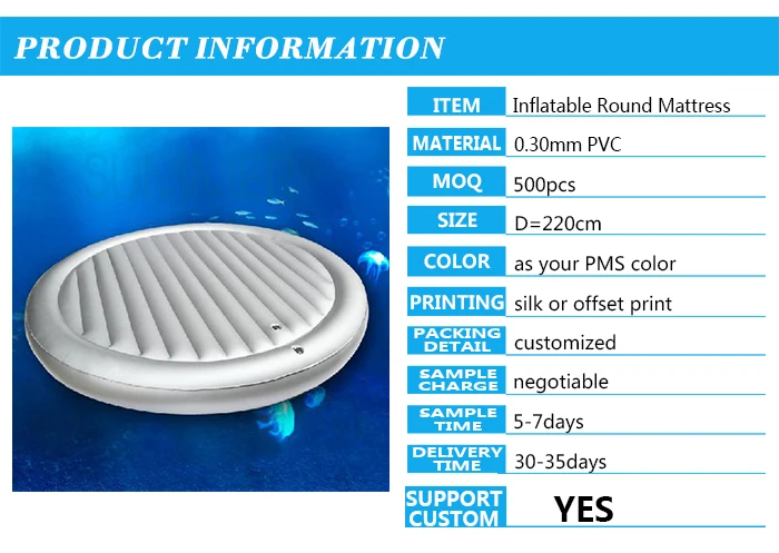 China Manufacturer Durable Inflatable Round Air Mattress Water Bed ...