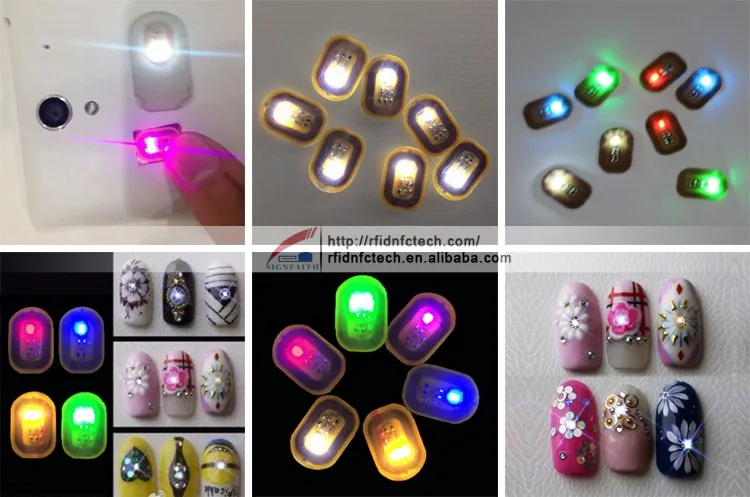 Cheap Passive Flashing Led NFC RFID HF Nail Tag Sticker