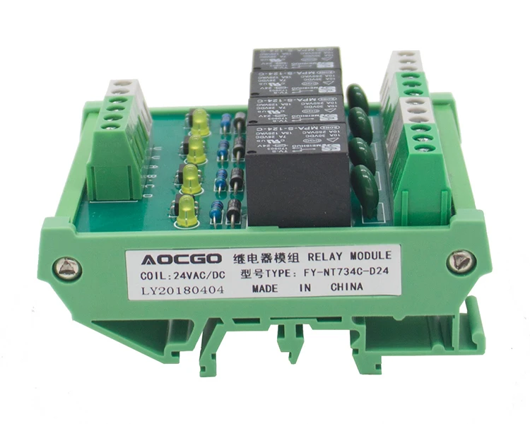 4 Channel 10A 250VAC/30VDC DIN Rail Mount Relay Module