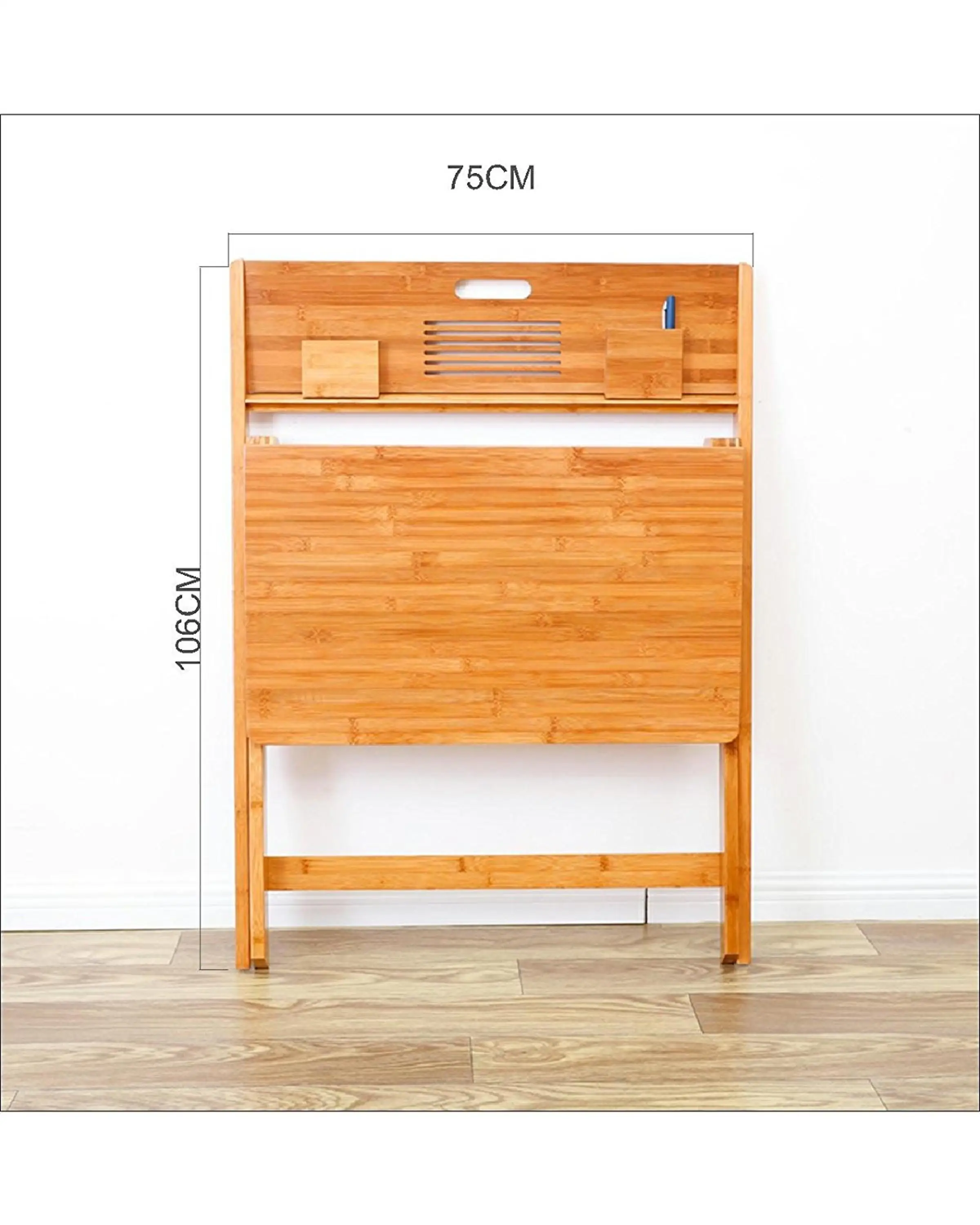 Bamboo Desk Folding Study Computer Corner Table/desk With Storage Box ...