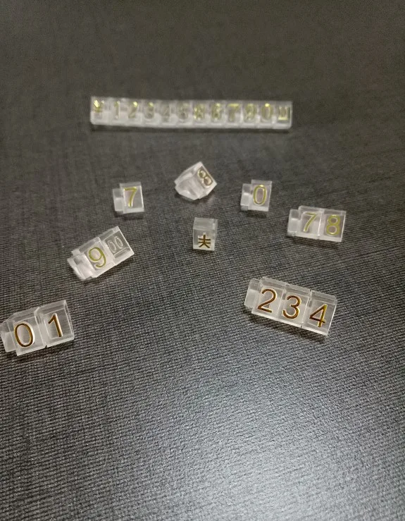 Three-dimensional Convex Digital Plastic Jewelry Price Tags Display ...